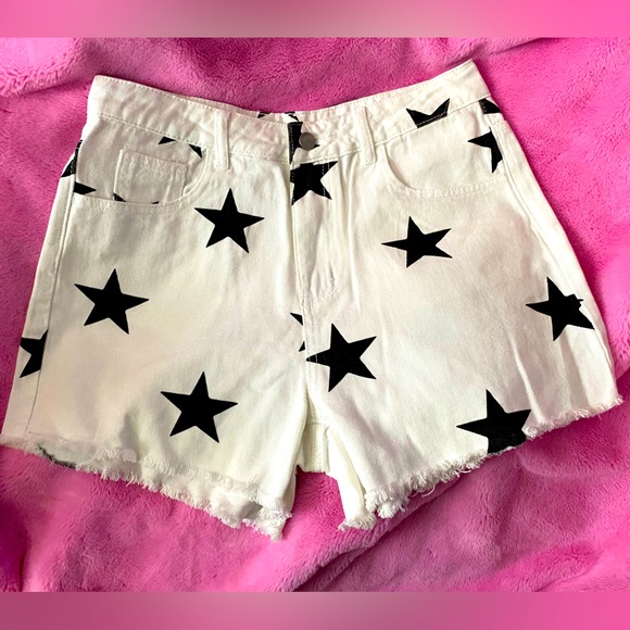 SHEIN | Shorts | New White Star Shorts | Poshmark